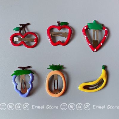 可爱到没话说!韩国水果BB夹少女心香蕉草莓刘海边夹童趣侧边夹