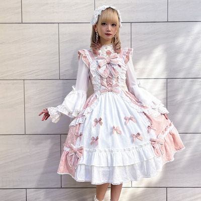 璀璨玫瑰荷叶边lolita吊带裙