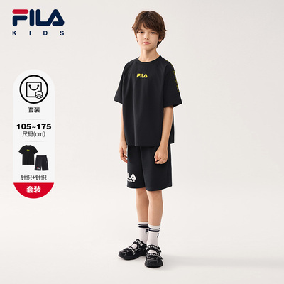 FILA 斐乐针织短袖衫+针织五分裤TZK52B623103