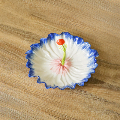 FQR LIVING英国ANIS FALABELLA手工绘画花卉造型陶瓷餐盘 水果盘