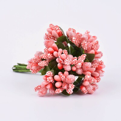 速发12/36/72/144 Pcs Handcraft Artificial Flowers Stamen Sug