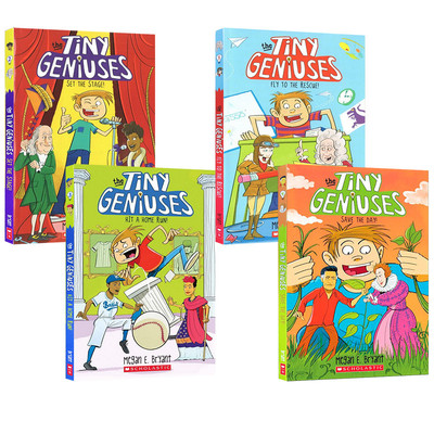英文原版 Tiny Geniuses 1-4 小天才 科学小子 4册合售 小学生课外桥梁章节书 儿童课外阅读小说
