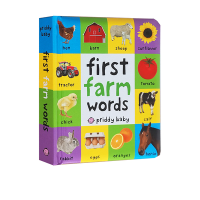英文原版 启蒙认知100词 First Farm Words 幼儿图解词典 宝宝图片颜色认知书