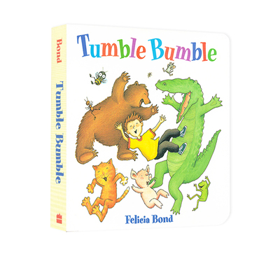 英文原版 Tumble Bumble 纸板书 儿童英语启蒙 趣味图画故事绘本