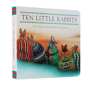 英文原版 Ten Little Rabbits 10只小兔子纸板书 美洲传统故事 西尔维娅隆 Sylvia Long 儿童启蒙亲子睡前故事绘本 Chronicle