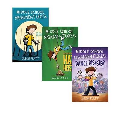 英文原版 Middle School Misadventures 中学校园里的倒霉事 全彩漫画绘本图画书 图像式小说 小布朗绘本
