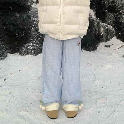 GTGA2024冬美式格子复古加厚棉裤