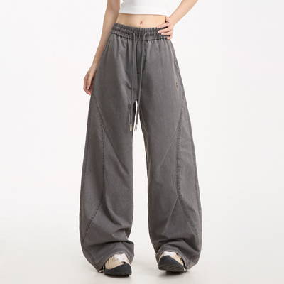 NOONOZ美式复古解构工装裤男夏季水洗裤子宽松直筒显瘦阔腿休闲裤