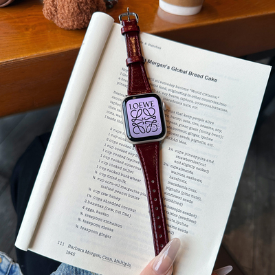 适用iwatch11进口皮质修身表带