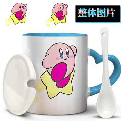 季星之卡比能进牛奶家用喝水喝茶茶杯个人专用恶搞马克杯陶瓷水杯