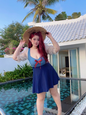 大码在逃公主泳衣纯欲连衣裙