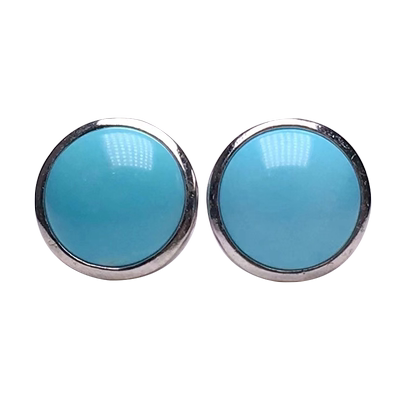 堰京湖北天然原矿绿松石女士耳钉