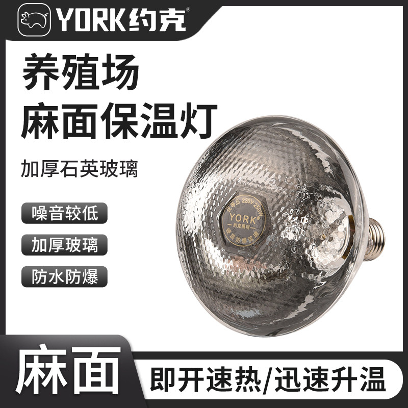 约克(YORK)养殖用保温灯猪场保温灯泡红外线取暖灯仔猪雏鸡烤灯