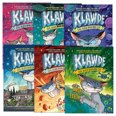 英文原版 Klawde: Evil Alien Warlord Cat 邪恶猫大帝克劳德系列6册 儿童章节桥梁书 幽默科幻小说 英文版 进口英语原版书籍