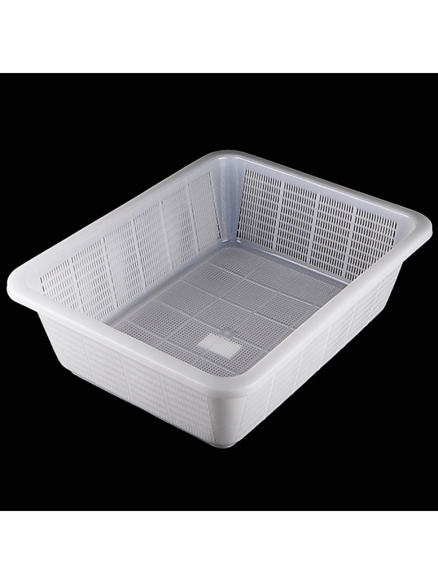 HDPE塑料周转筐345*270*105mm/408*320*120mm/455*360*140mm实验样品收纳整理漏网托盘篮 塑料方筐储物周转筐