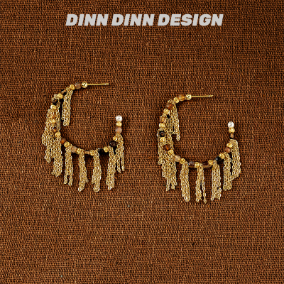 DINN DINN DESIGN度假系列流苏圈圈耳环高级感时尚轻奢精致百搭