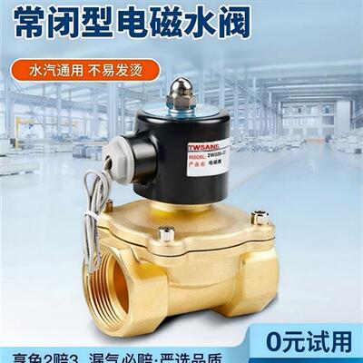 TWSANS台匠山耐斯电磁开关电控水阀220v常闭型12v电动气阀常开24v