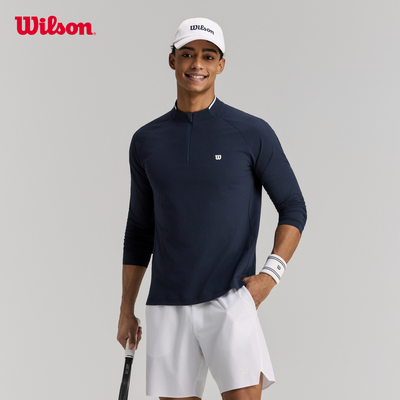 Wilson威尔胜26春夏男士ALLEY吸湿速干半拉链网球运动长袖T恤