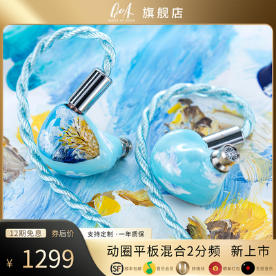QOA 云之境 蔚1圈1平板两分频入耳式挂耳hifi全墙耳机艺术手绘