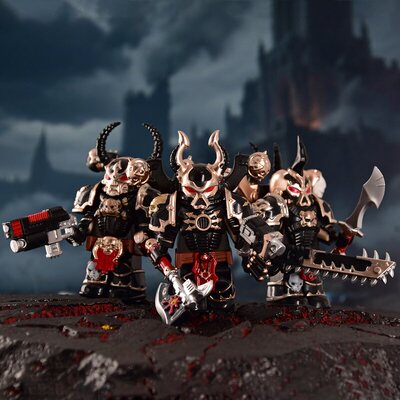 适用乐高积木人仔战锤40K混沌暗黑军团星际重甲战士拼装玩具D3001