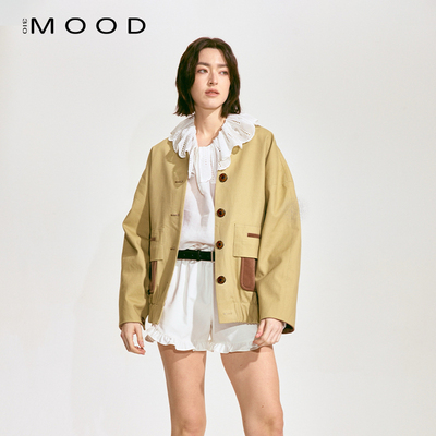 310MOOD拼接口袋卡其夹克