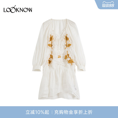 ice dust x LOOKNOW设计师品牌2026年春夏新品V领抓皱花小衫