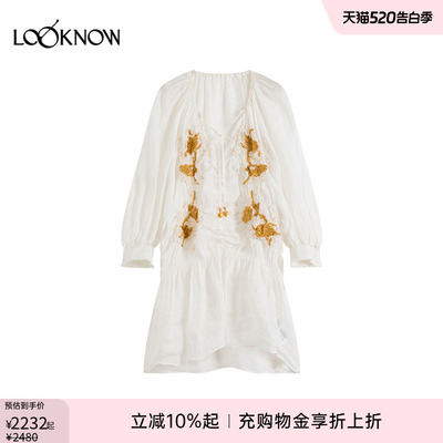 ice dust x LOOKNOW设计师品牌2026年春夏新品V领抓皱花小衫
