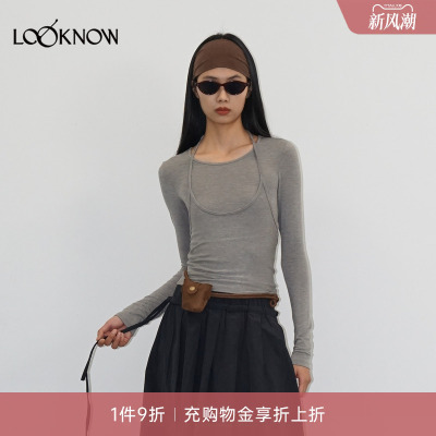 madeinormal LOOKNOW26新品灰色糯感连身吊带T恤