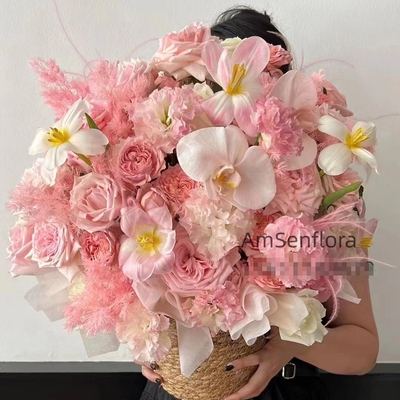 混搭鲜花粉色系生日郁金香鲜花