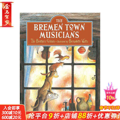 【预售】【Bernadette Watts】不来梅小镇音乐家 Bremen Town Musicians 英文儿童插画故事绘本 进口童书