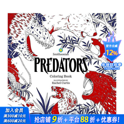 【预售】掠食者：史密森图画书 Predators: A Smithsonian Coloring Book 原版英文生活综合 正版进口书籍 善优图书