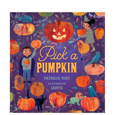 【预售】【英国插画师Jarvis】挑个万圣节南瓜（纸板书） Pick a Pumpkin 英文儿童插画故事绘本 进口童书