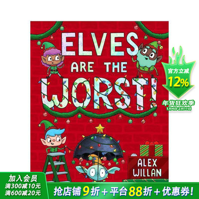 【预售】精灵坏坏 Elves Are The Worst! 英文儿童插画故事绘本 进口童书