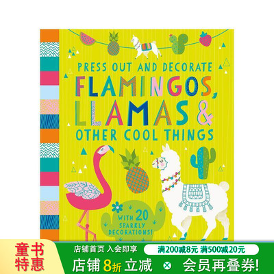 【现货】【迷你趣玩】火烈鸟、骆驼与其它动物  Flamingos， Llamas and Other Cool Things英文儿童互动游戏书 手工制作进口童书