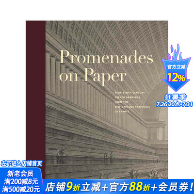 【预售】英文原版 纸上长廊：来自法国国家图书馆的18世纪法国素描 Promenades on Paper 15至18世纪艺术 正版进口图书画册 善优