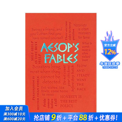 【预售】【字云经典】伊索寓言 【Word Cloud Classics】Aesop's Fables 原版英文文学 特殊书口 压纹封面 正版进口书