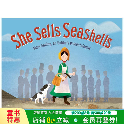 【现货】卖贝壳的小女孩 She Sells Seashells 英文儿童插画故事绘本 进口童书