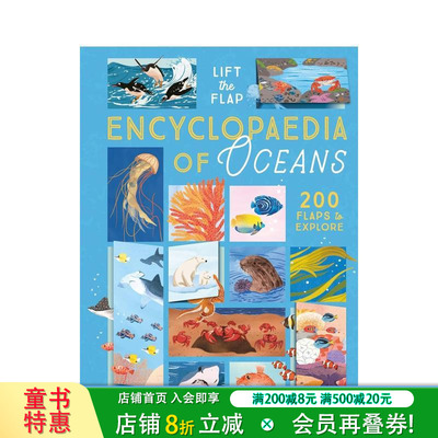 【现货】海洋翻翻百科全书 200个趣味翻页探索海洋 The Lift-the-Flap Encyclopaedia of Oceans 英文儿童趣味互动科普绘本进口书