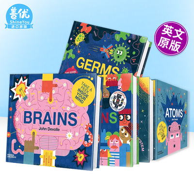 【现货多册选拍】小脑袋大科学系列：大脑/原子/人体/星球/细菌 Brain Big Science For Little Minds英文儿童科普启蒙绘本进口书