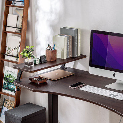 日本SANWA显示器增高架悬浮式增高简约桌上架抬高视线简易安装10kg承重大尺寸办公室置物架木质护颈底座