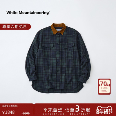 白山25FW纯棉保暖格纹衬衫