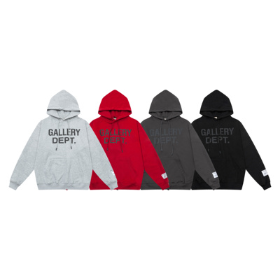 GALLERYDEPT秋冬毛圈布套头上衣字母印花连帽卫衣男女款宽松休闲