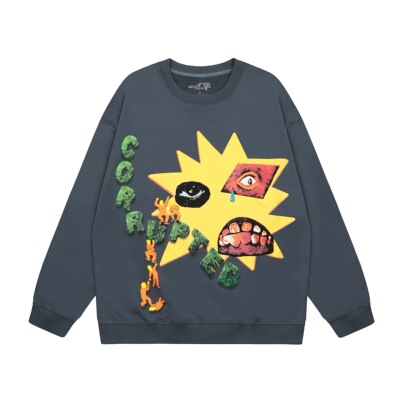 travisScott美式嘻哈风印花卫衣男女款宽松套头圆领长袖潮牌上衣