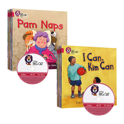 英文原版 BigCat Phonics Pink Band 1 柯林斯大猫自然拼读系列1级别A&B 16册 附CD 英文版 进口英语原版书籍