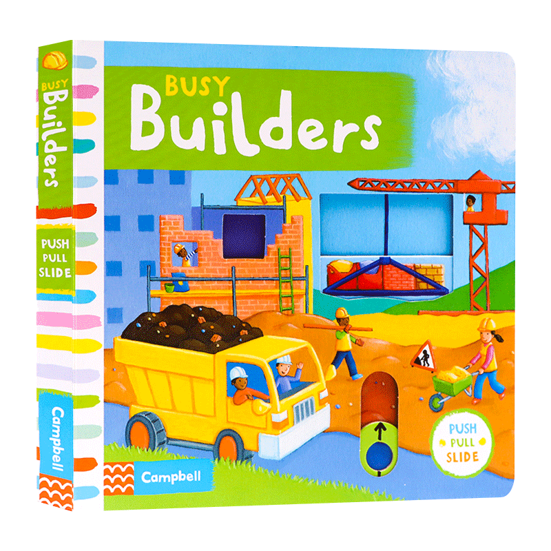 英文原版绘本 Busy Builders 忙碌的工人 纸板书 Busy系列 英文版 繁忙忙碌的工地 幼儿启蒙学习 进口原版外文书籍儿童外文书