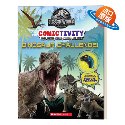 英文原版 Jurassic World Comictivity Dinosaur Challenge 侏罗纪世界 恐龙挑战 益智活动书贴纸书 英文版 进口英语原版书籍
