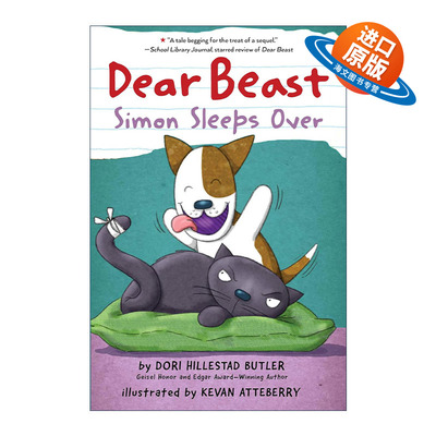 英文原版 Dear Beast 04 Simon Sleeps Over 亲爱的野兽系列4 西蒙在我家过夜 儿童宠物章节桥梁故事书 英文版 进口英语原版书籍