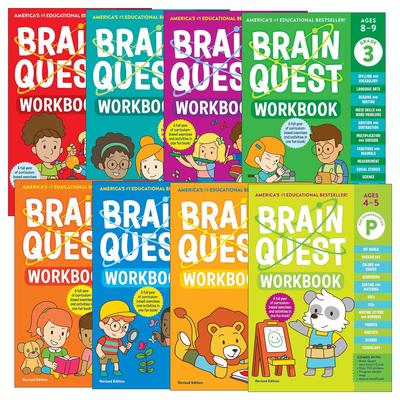 英文原版 Brain Quest Workbook 大脑任务练习册一到六年级 6册 美国学前小学生全科练习册 英文版 进口英语原版书籍
