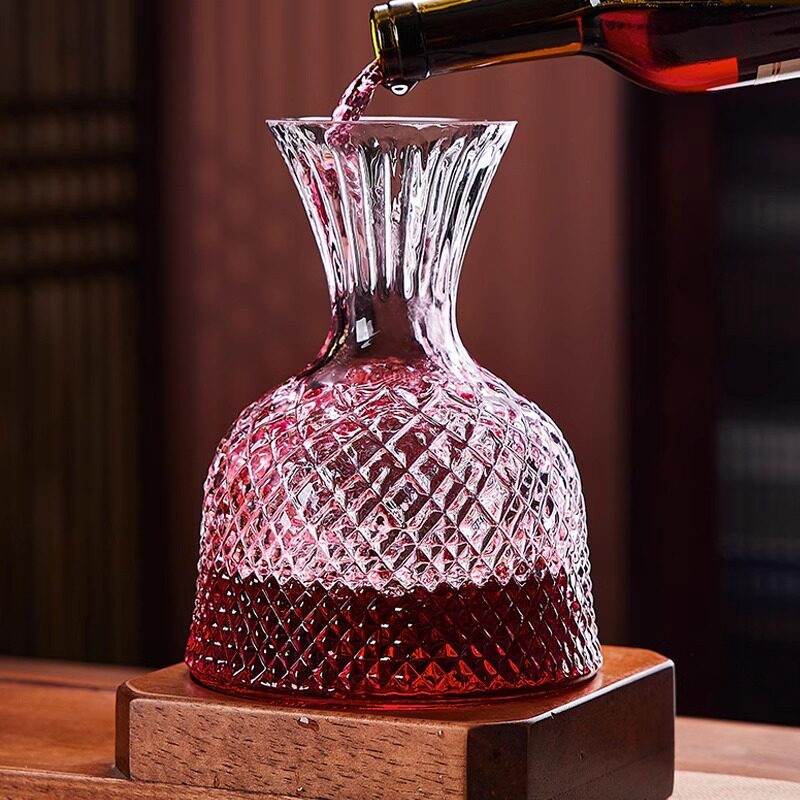 轻奢高档红酒杯大套装家用水晶玻璃高脚杯旋转醒酒器酒具葡萄酒杯