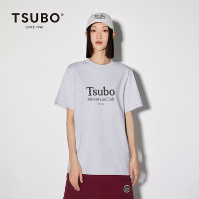 尺不TSUBO 男女同款 品牌LOGO图案印花宽松廓形复古T恤